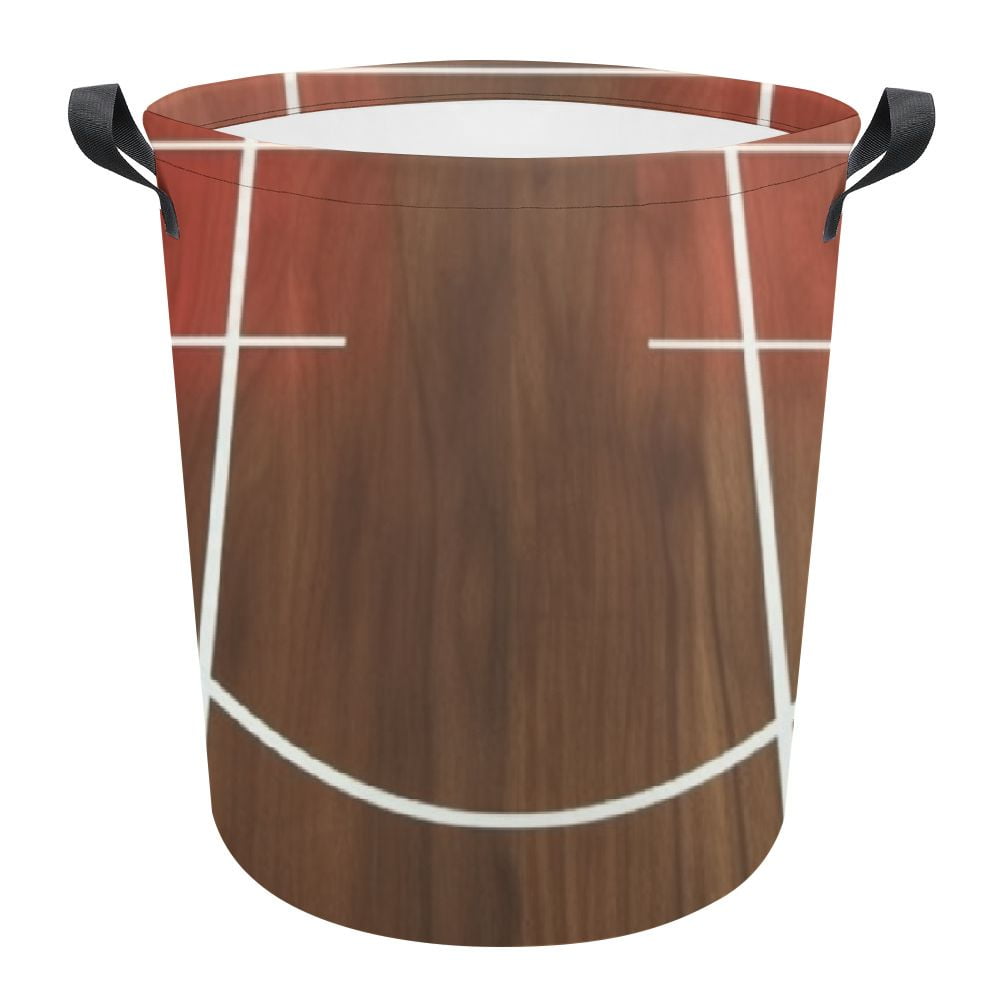 FACANNAP Basketball Court Wooden Pattern Laundry Basket Foldable ...