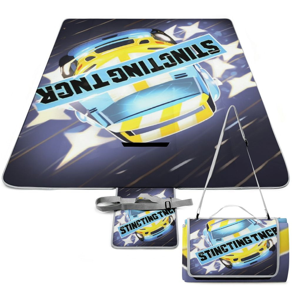 FACANNAP Checkered Flag Square Outdoor Picnic Blanket for Camping, Park ...