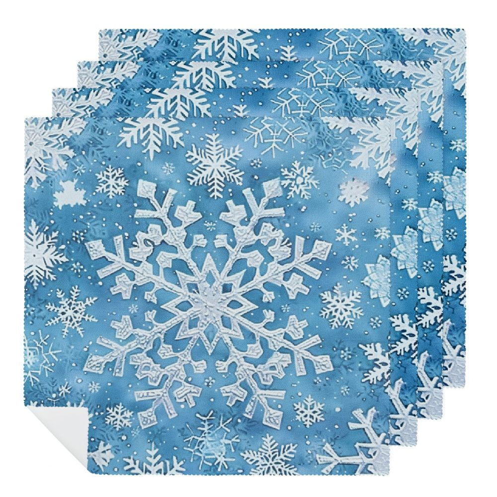 FACANNAP Christmas Guest Napkins Snowflake Sky Blue Disposable Paper ...