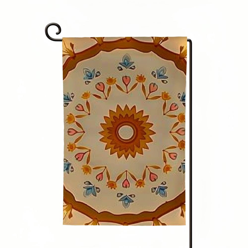 FACANNAP Circular Design Garden Flag 12x18in - High-Quality Linen Flag ...
