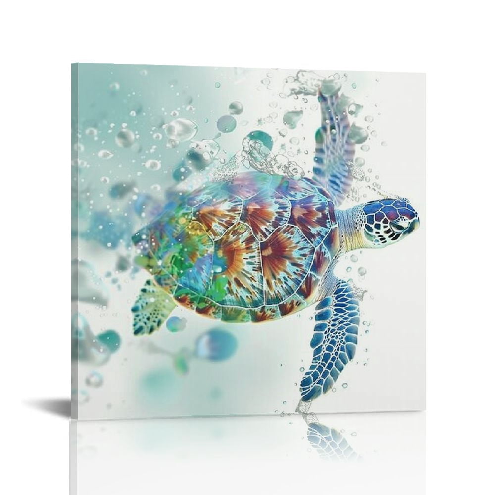 FACANNAP Coastal Wall Art Sea Turtle Jellyfish Starfish Beach Ocean ...