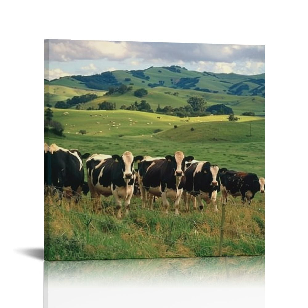FACANNAP Country Cows Herd Holsteins Dairy Pasture Farm Animal Wall ...