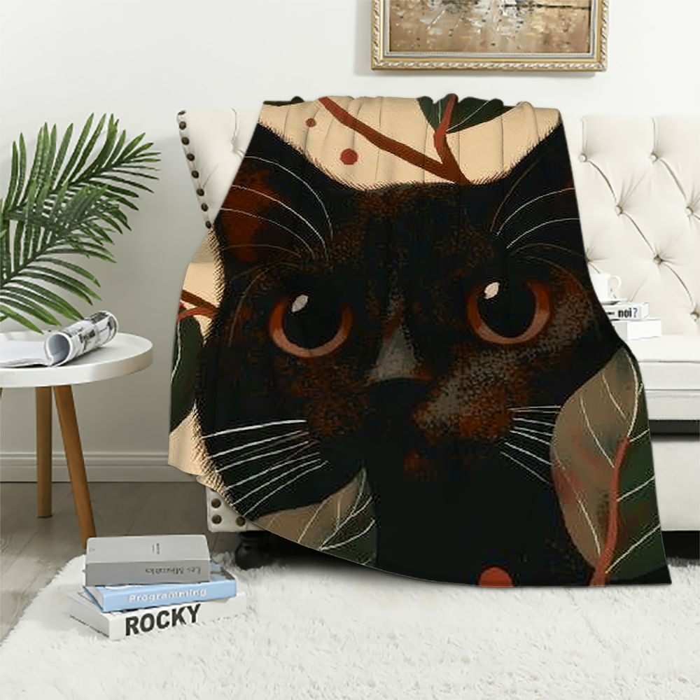 FACANNAP Cute Cat Flannel Blanket for All Seasons, Excellent Hand Feel ...
