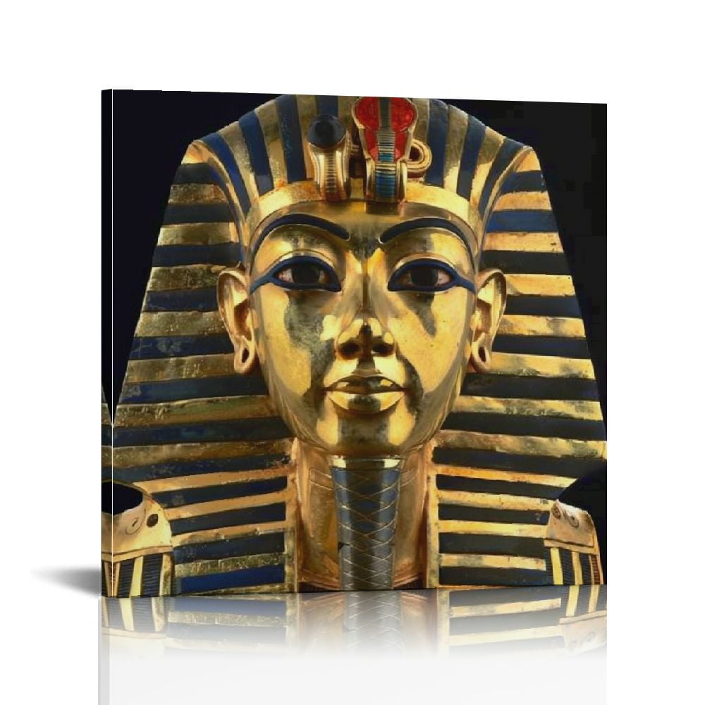 FACANNAP Egyptian Pharaoh King Gold Headdress Mask Tutankhamun Canvas Art Poster and Wall Art ...
