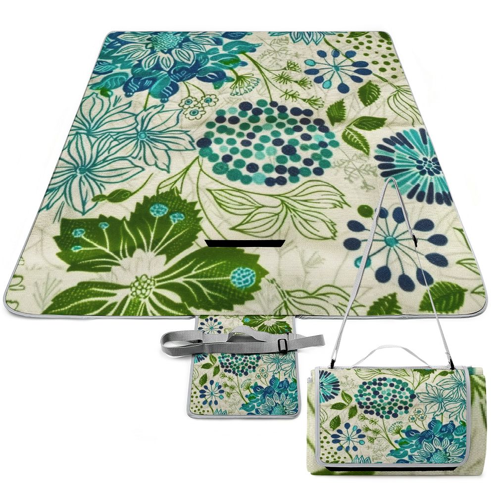 FACANNAP Flowers Foliage Lace Square Outdoor Picnic Mat Foldable for ...