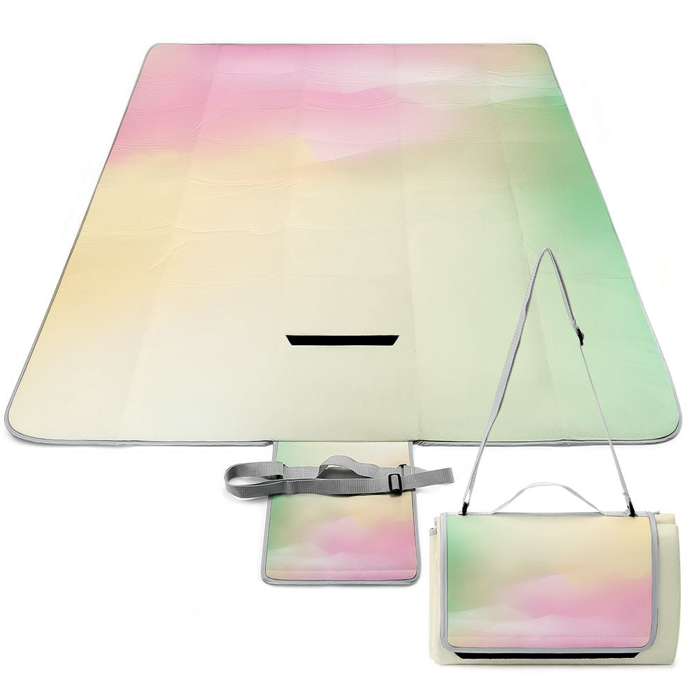 FACANNAP Flowers Square Outdoor Picnic Mat Sand Proof and Waterproof ...