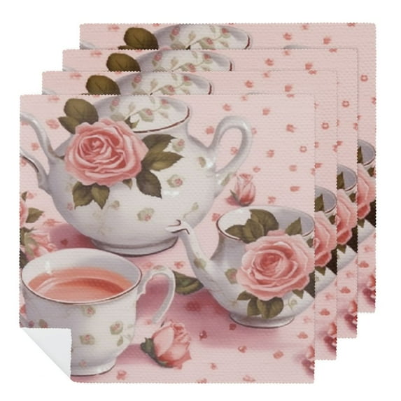FACANNAP Gift Boutique Tea Cup Guest Napkins Disposable Paper Pink ...