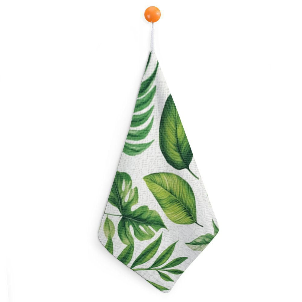 FACANNAP Green Leaf Pattern Quick-Dry Hand Towels for Bathroom Gym ...