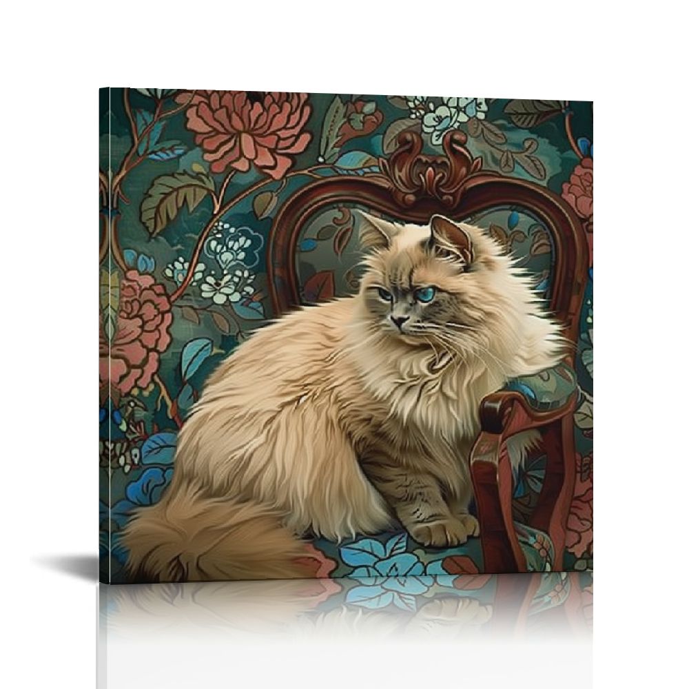 FACANNAP Himalayan Persian Cat Modern Art Nouveau Illustration Unframed ...