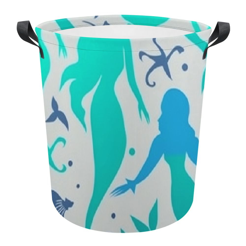 FACANNAP Laundry Hamper, Abstract Pattern Mermaid Ocean Animal Laundry ...