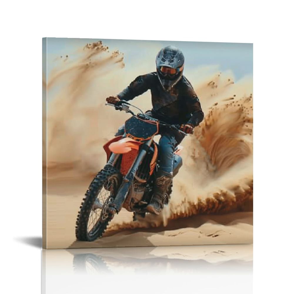 FACANNAP Motorcycle Wall Art Sports Poster Dirt Bike Drift Race Print ...