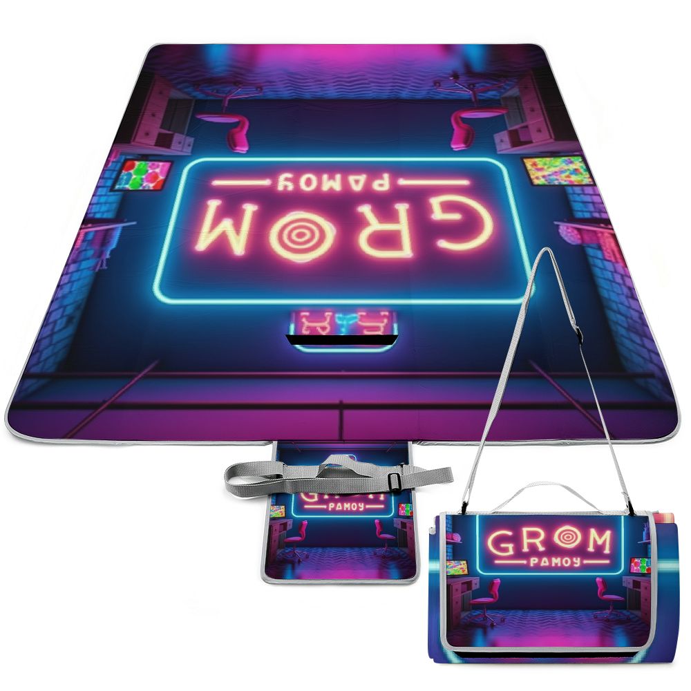 FACANNAP Neon Sign Video Game Controller Square Outdoor Picnic Blanket ...