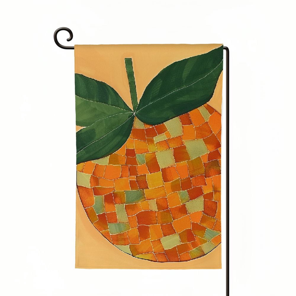 FACANNAP Orange Green Leaf Art Deco Garden Flag 12x18in - High-Quality ...