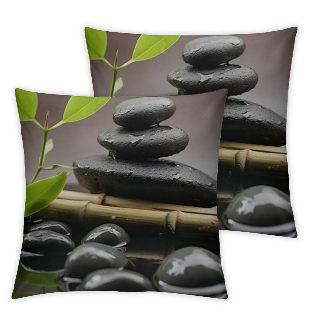 FACANNAP Pillow Covers Relax Zen Pebble Aromatherapy Row Basalt Stones ...
