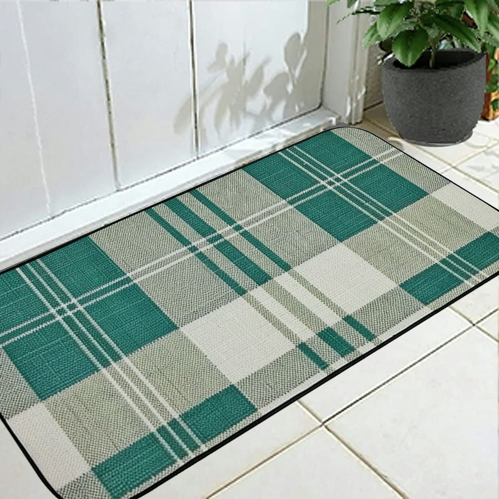 FACANNAP Plaid Pattern Square Door Mat Indoor/Outdoor/Bathroom Mats for ...