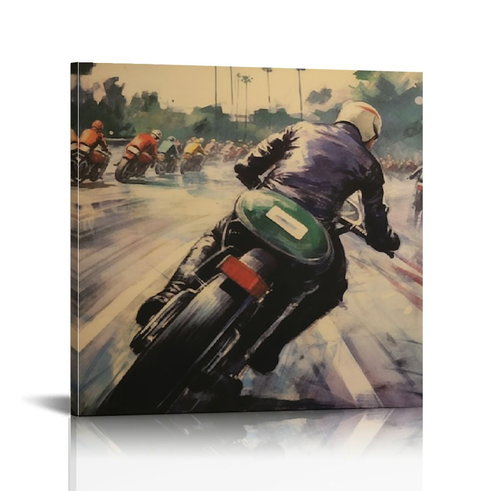FACANNAP Poster Master Vintage Poster - Retro Motorcycle Races Print ...