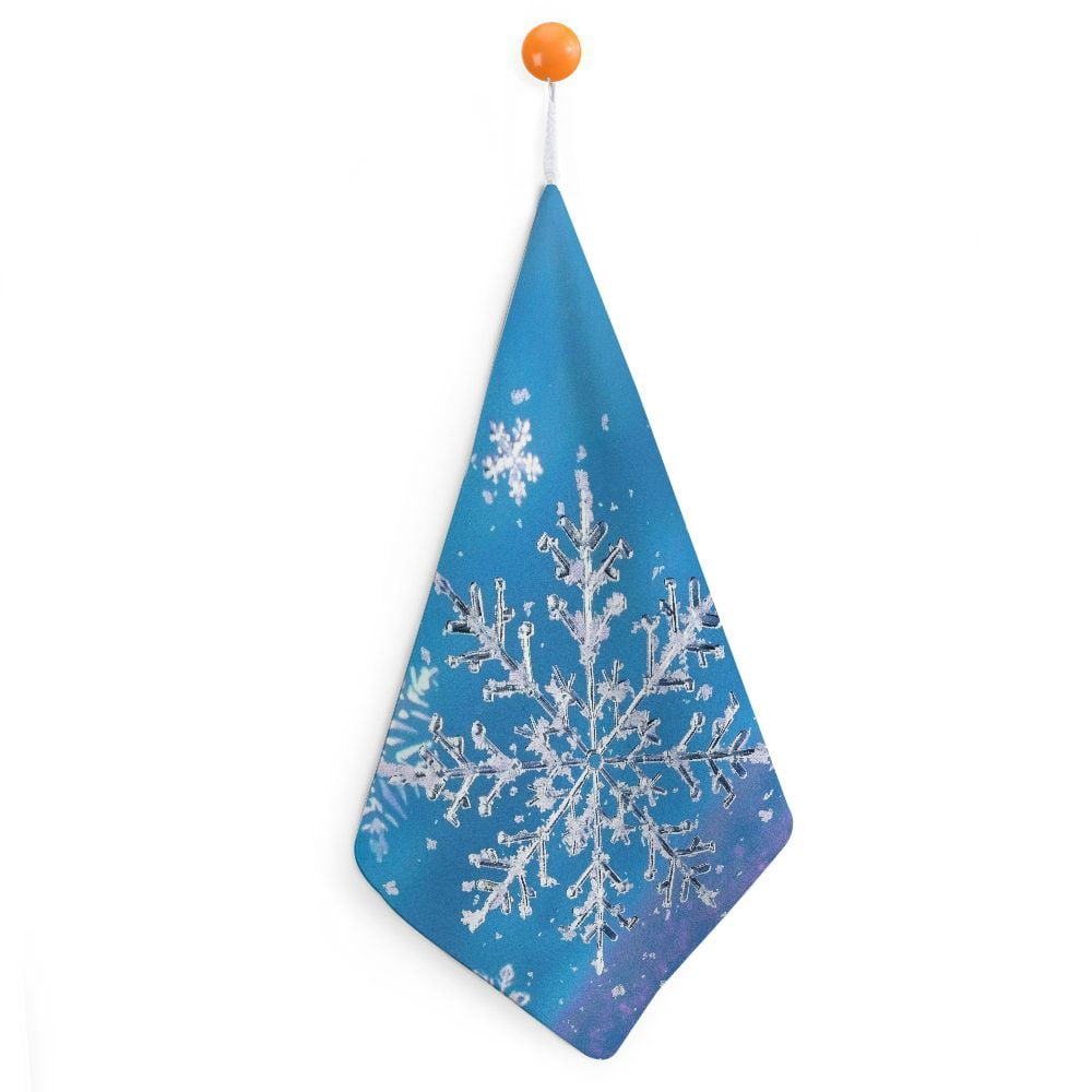 FACANNAP Snowflake Reusable Hand Towels with Loop 11.8x11.8in - Quick ...