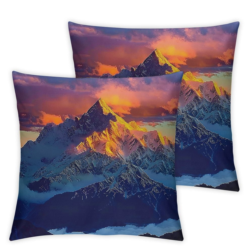 FACANNAP Sunset Clouds Short Plush Throw Pillow Cover Set of 2, All ...