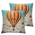 FACANNAP Throw Pillow Covers Colorful Hot Air Balloon Float with ...