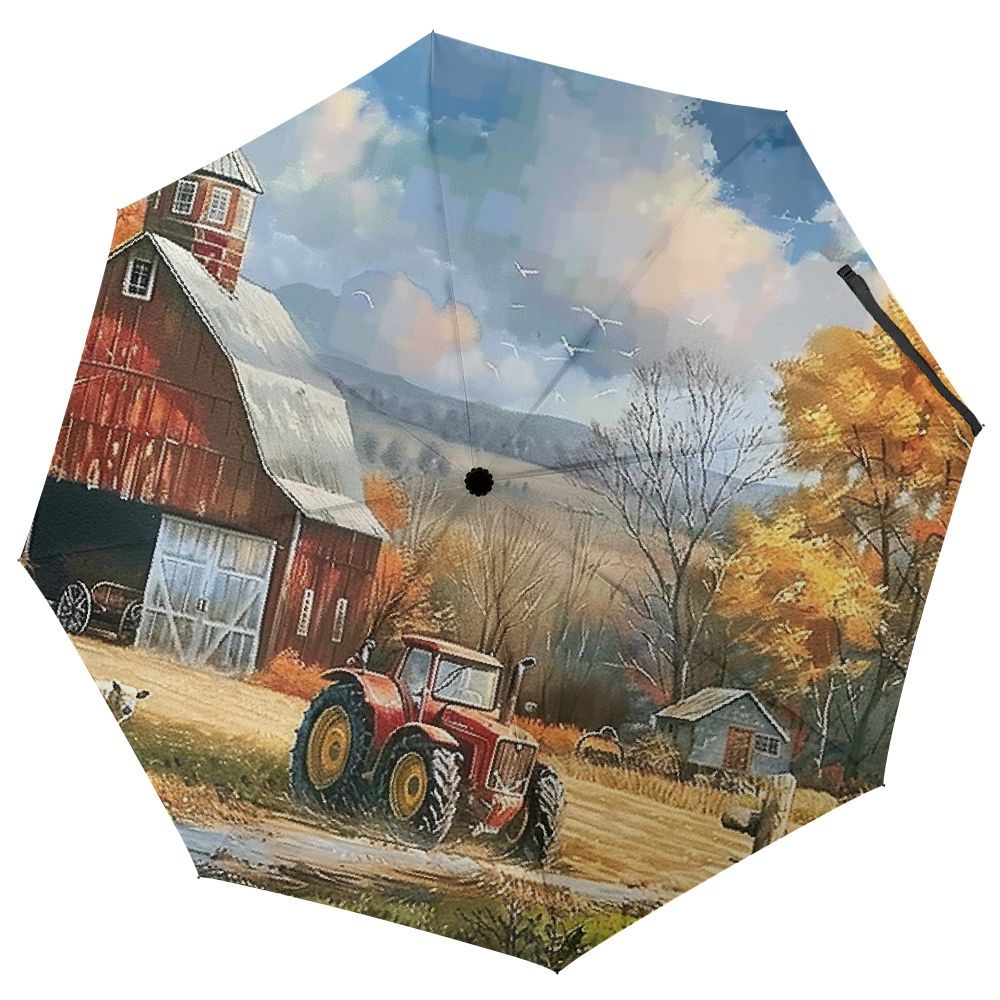 Facannap Tractor Three-Fold Automatic Umbrella For Outdoor Rain and Sun ...