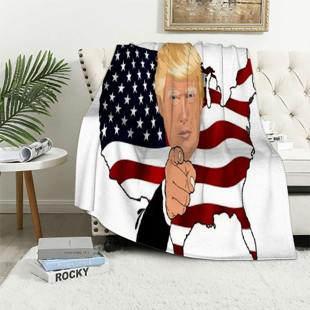 FACANNAP Trump Flannel Blanket Lightweight Soft Blanket for All Seasons ...