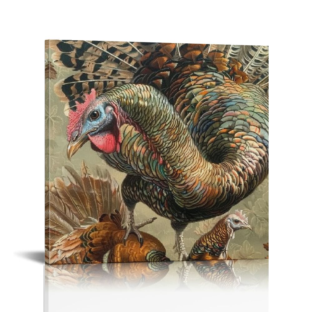 FACANNAP Vintage Turkey Wall Art Thanksgiving Poster Canvas Painting ...