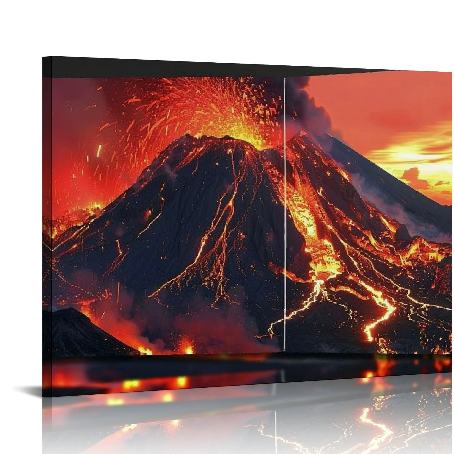 FACANNAP Volcanic Eruption Pictures for Bedroom Wall Decor Active Lava ...