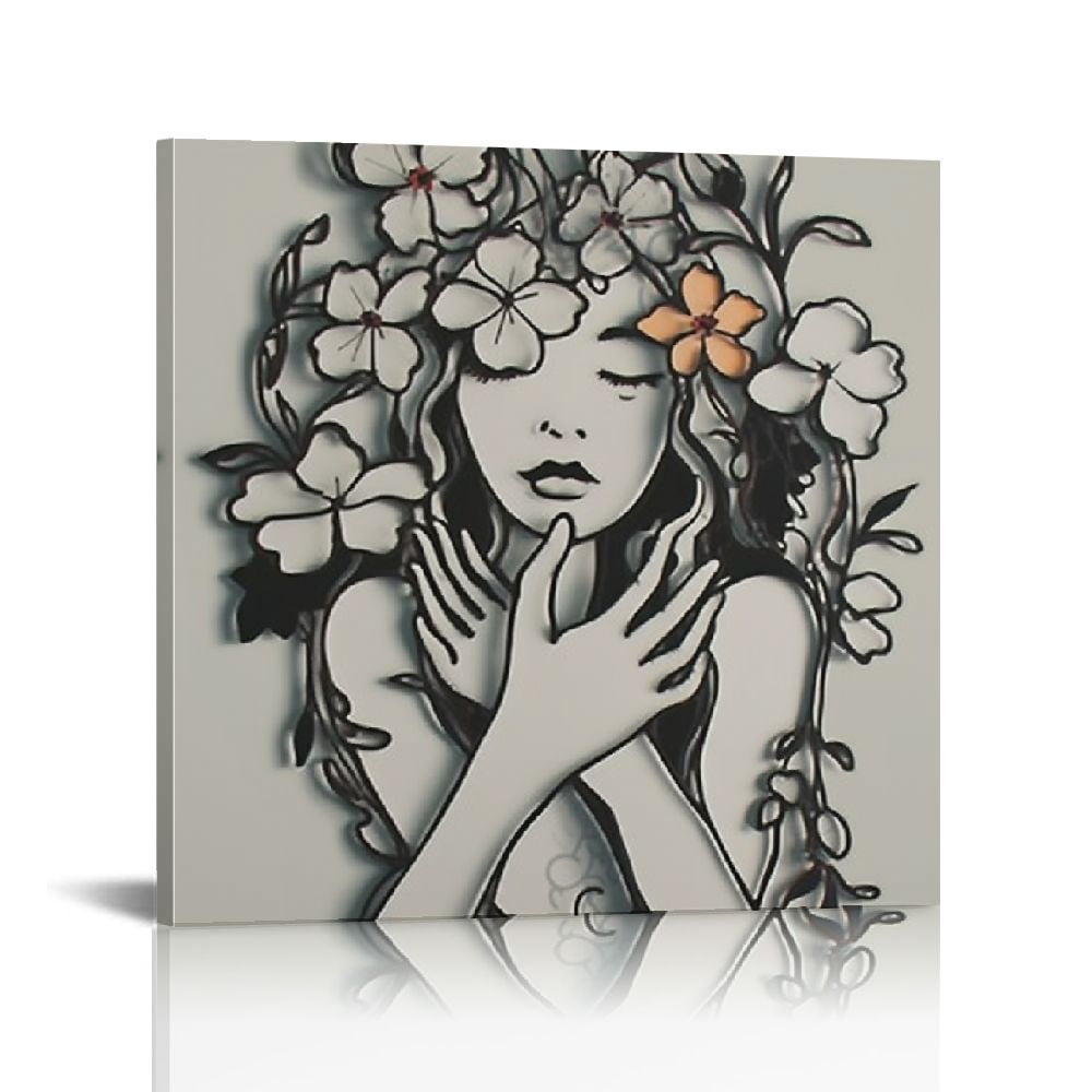FACANNAP Wall Art Decor Minimalist Abstract Woman Single Line Drawing ...