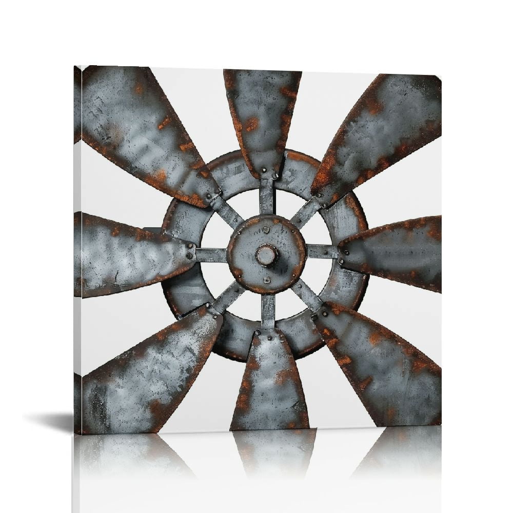 FACANNAP Windmill Wall Decor Rustic Metal Farmhouse Windmill Wall Art ...
