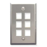 FACE-6-SS 6 Port Stainless Steel Faceplate - Walmart.com