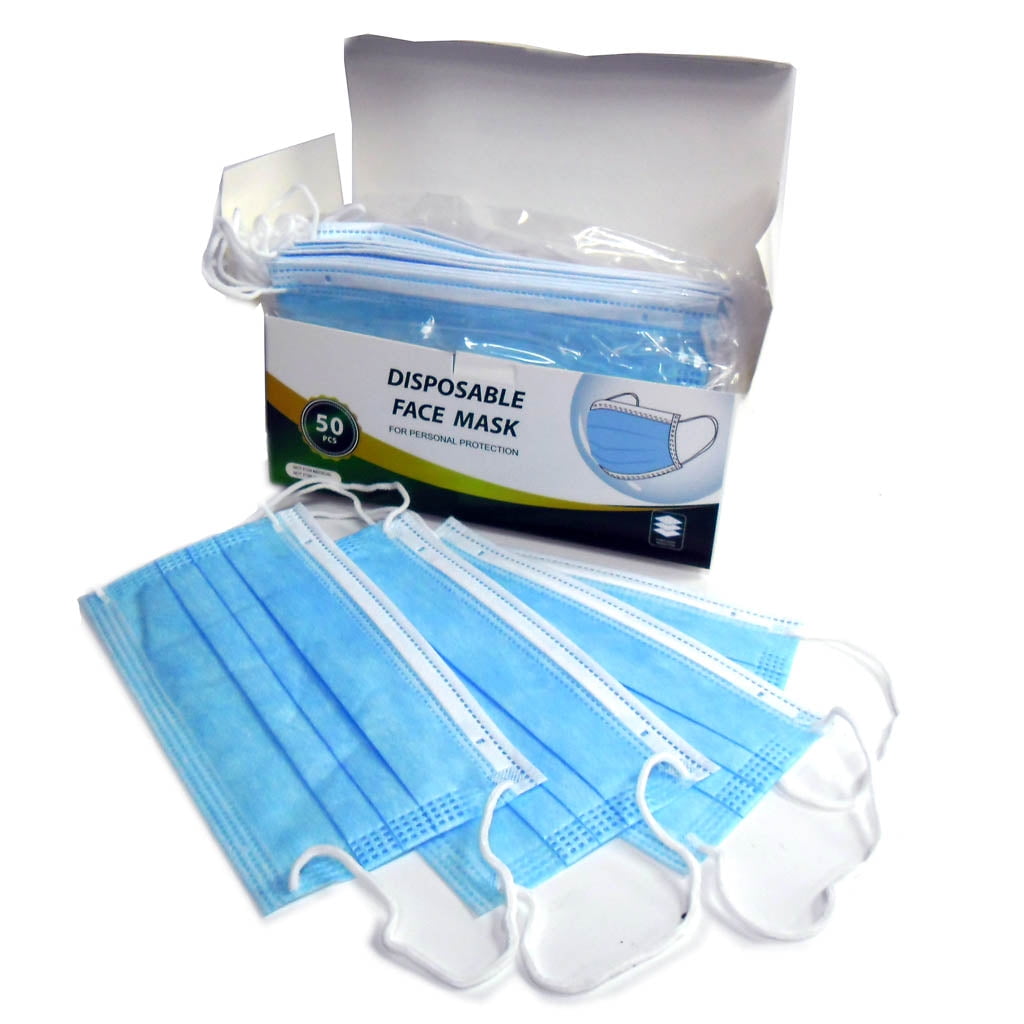 FACE MASK 50 - FACE MASK DISPOSABLE W/EAR LOOP (50 pcs/pkg) - Walmart.com