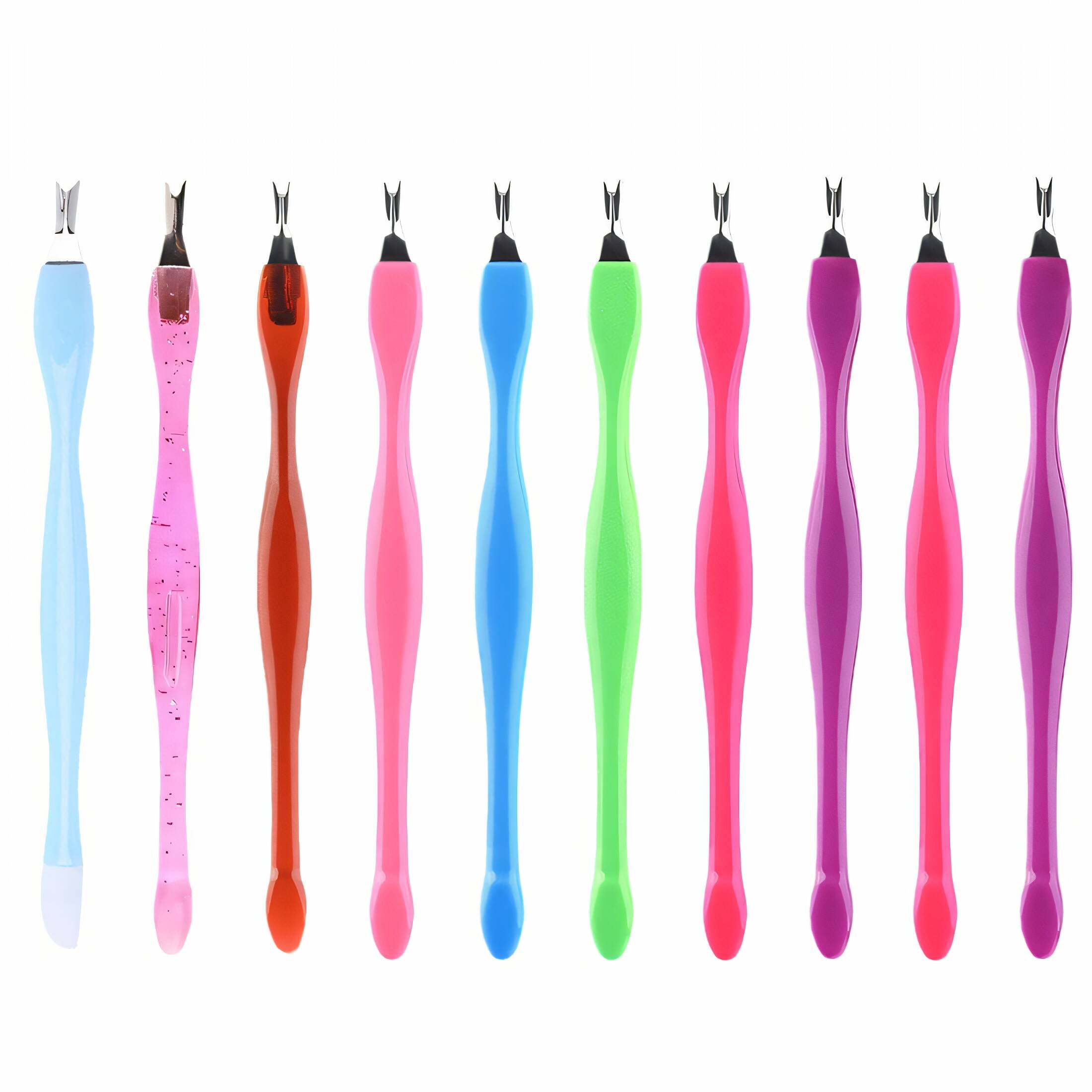 FACEGA 10 Pieces Cuticle Remover,Acrylic Dual-Ended Cuticle Trimmer ...