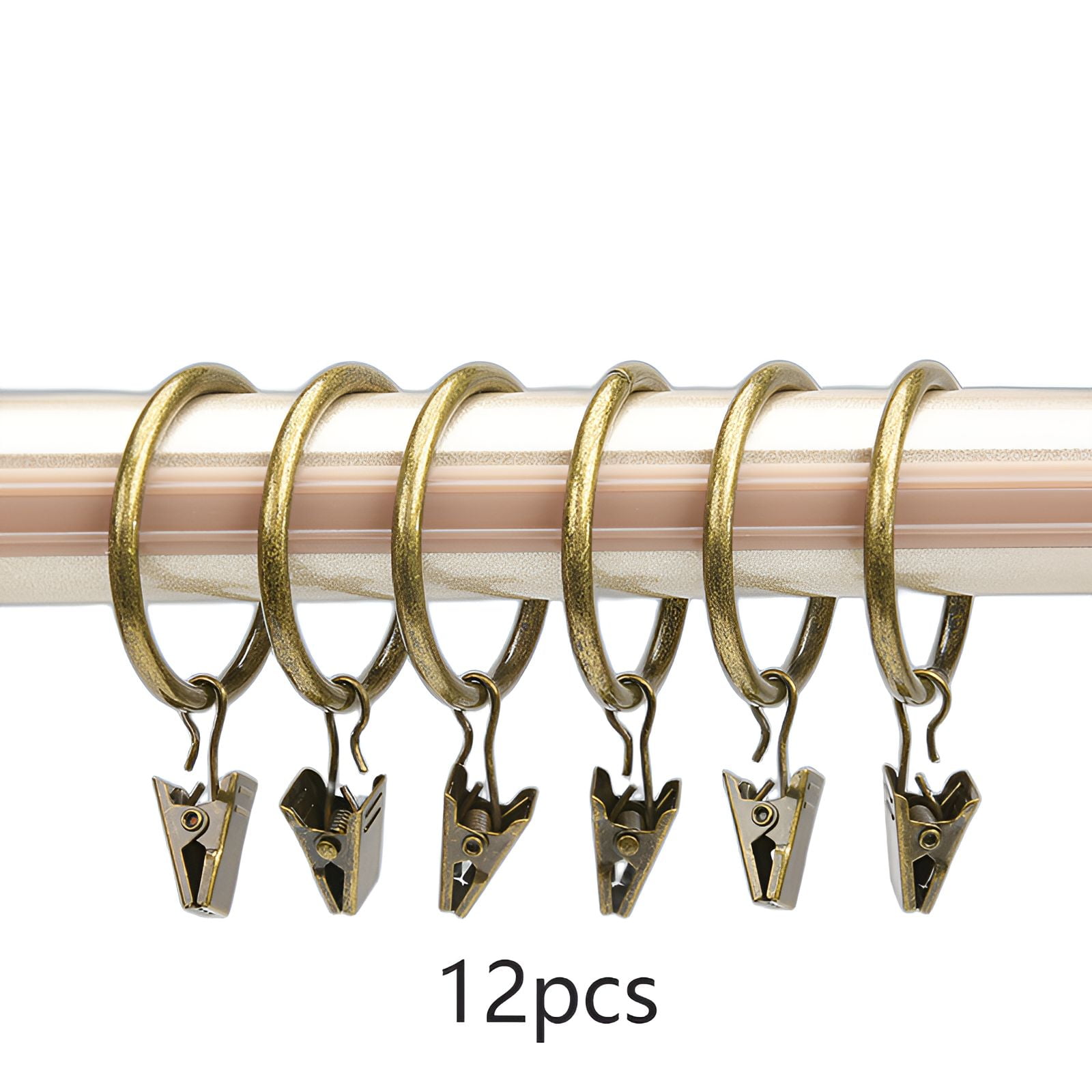 FACEGA 12Pcs Curtain Rings Elegant Look Metal Curtain Clip Rings ...
