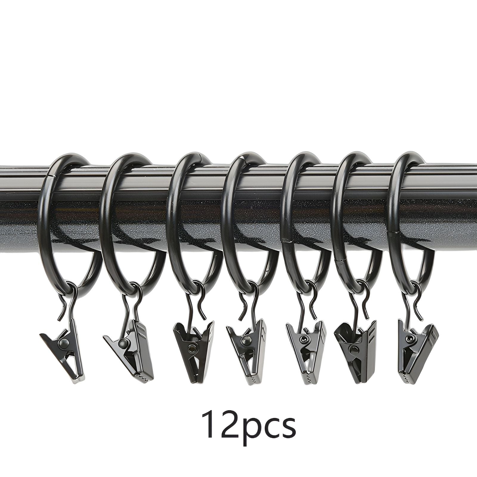 FACEGA 12Pcs Curtain Rings Various Sizes Curtain Clips Stable Structure Drapery Clips with Rings ...