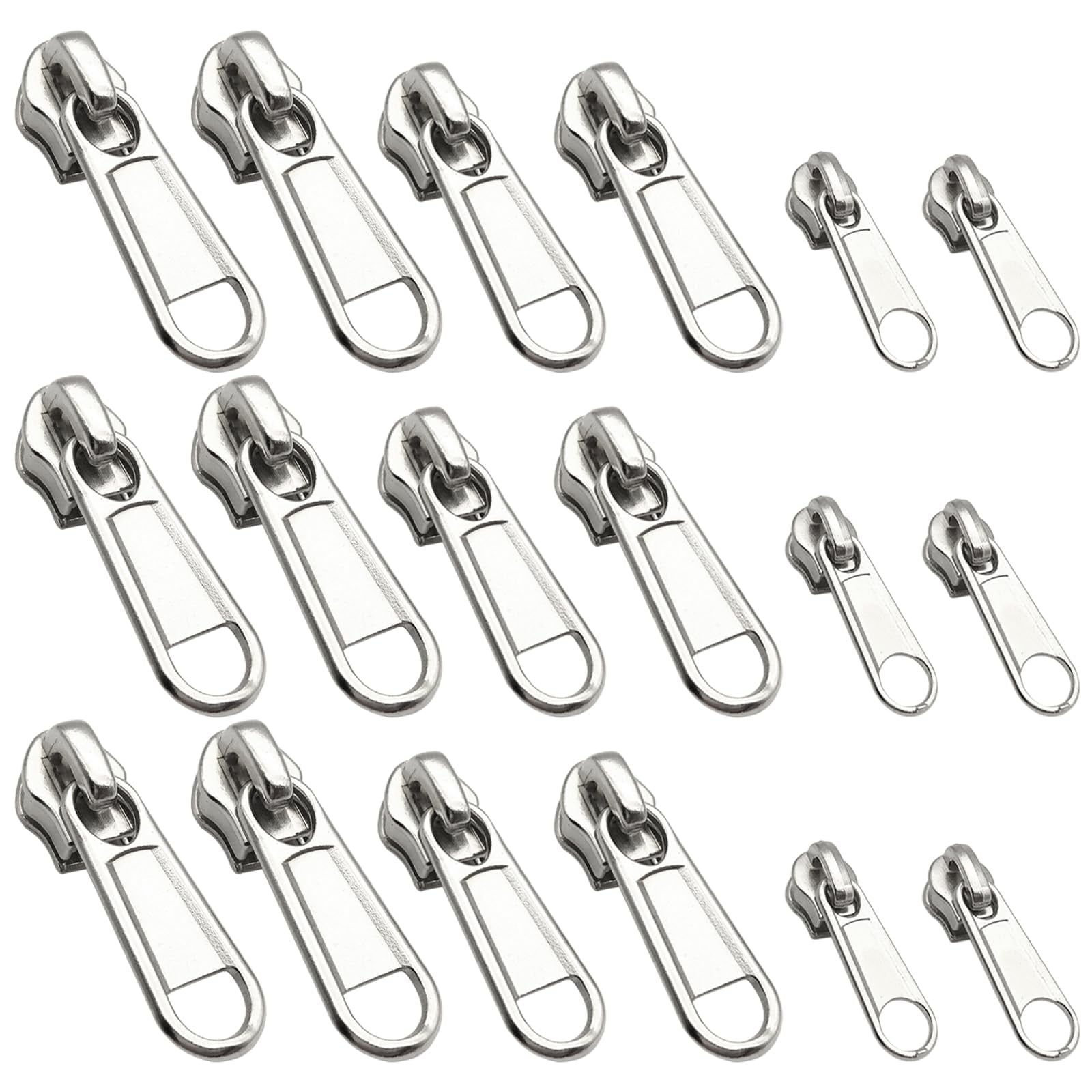 FACEGA 18 Pcs Zipper Pull,3 Size Zipper Pull Replacement,Durable Metal ...