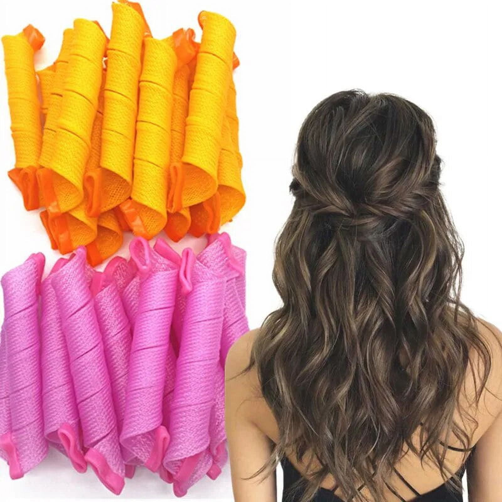 FACEGA DIY 18pcs Heatless Hair Roller Set - Long and Short Spiral ...