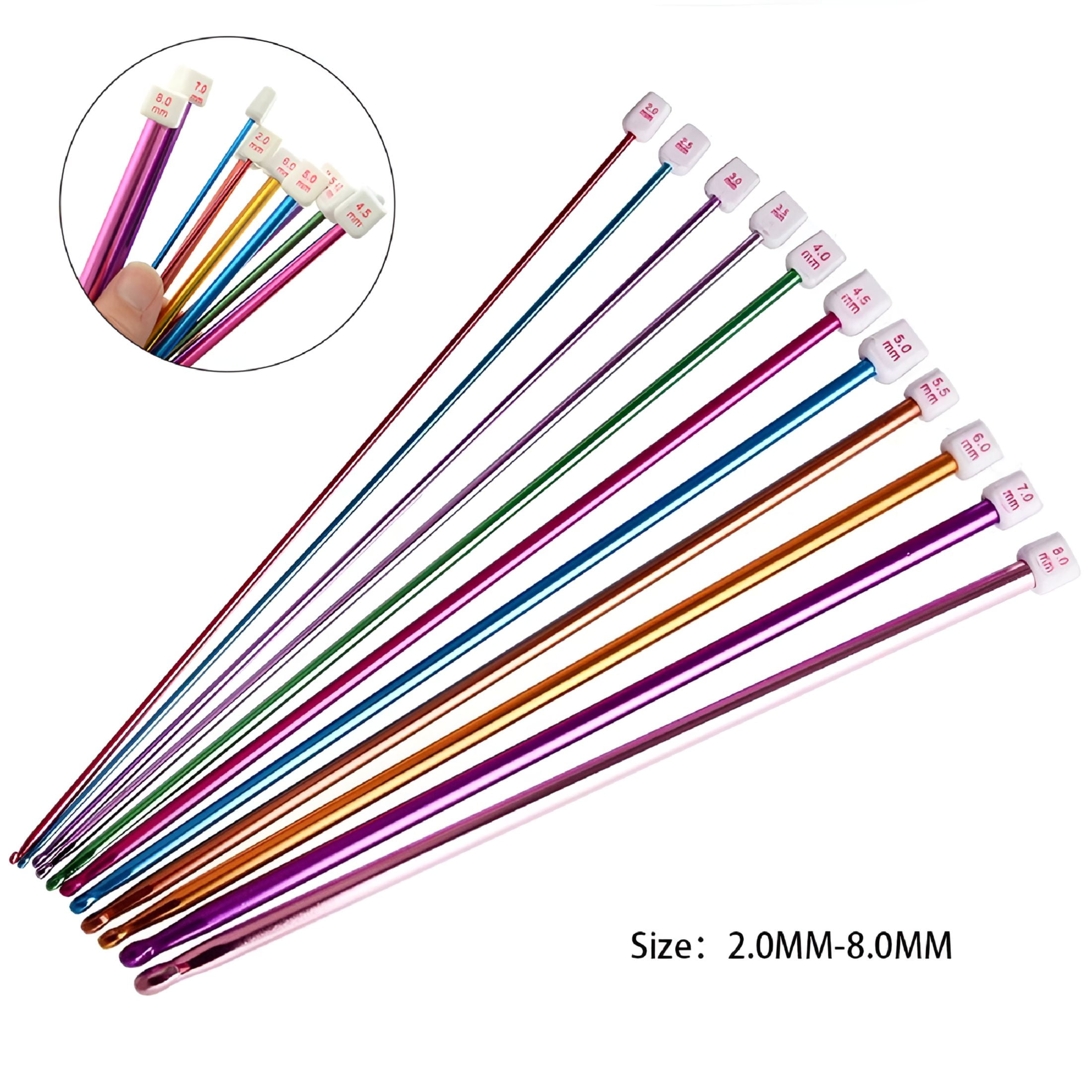 FACEGA 1Pcs 2Mm-8Mm Long Tunisian Afghan Crochet Hooks Aluminum ...