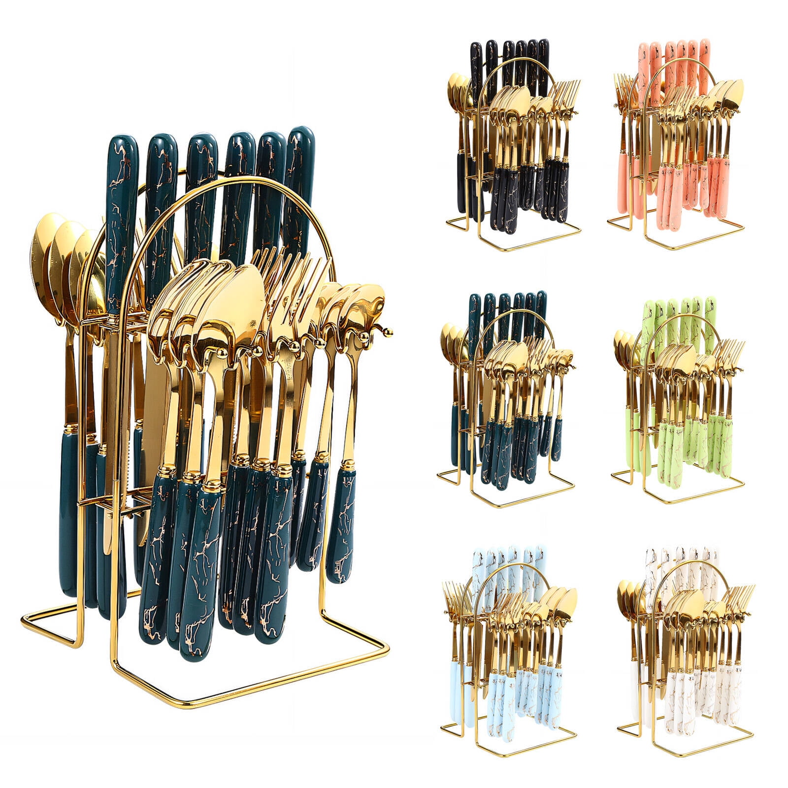 FACEGA 24Pcs Spoons and Forks Set,Nordic Style Design Spoon and Fork ...