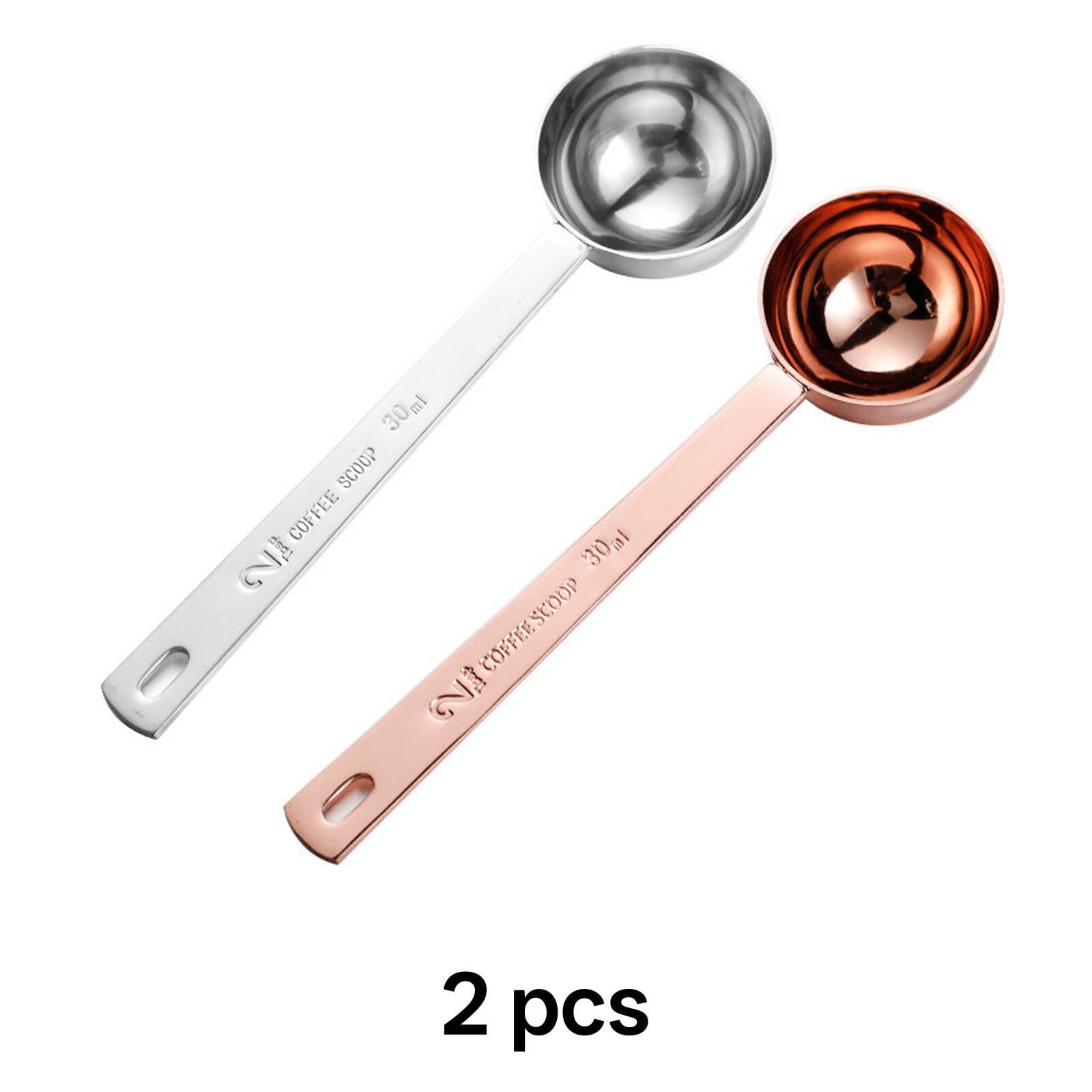 FACEGA 2Pcs Measuring Spoons Stainless Steel Ladle Coffee Scoop,Silver ...
