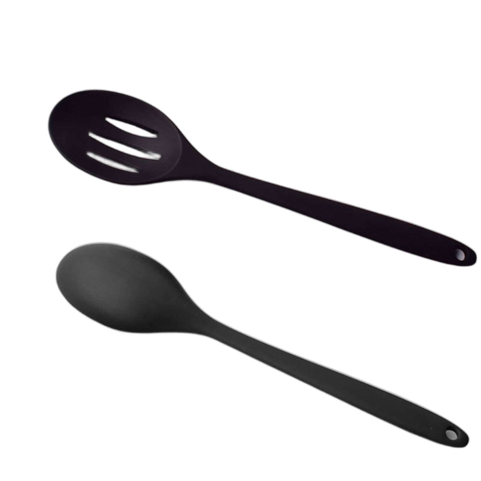 FACEGA 2Pcs Silicone Nonstick Mixing,Soft Silicone Slotted Spoons ...