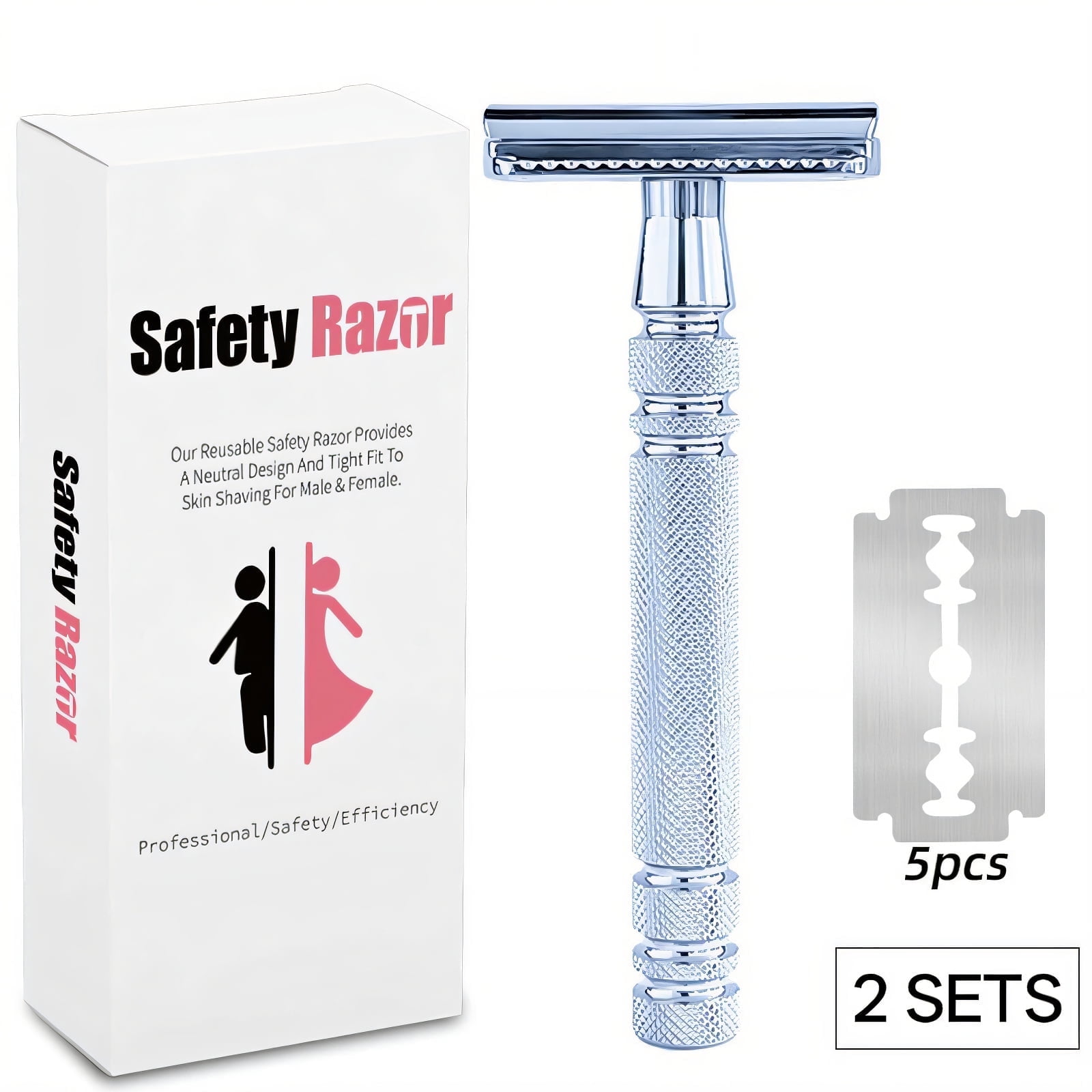 FACEGA 2Pcs Single Blade Razors for Men,Enclosed Comb Tooth Design ...