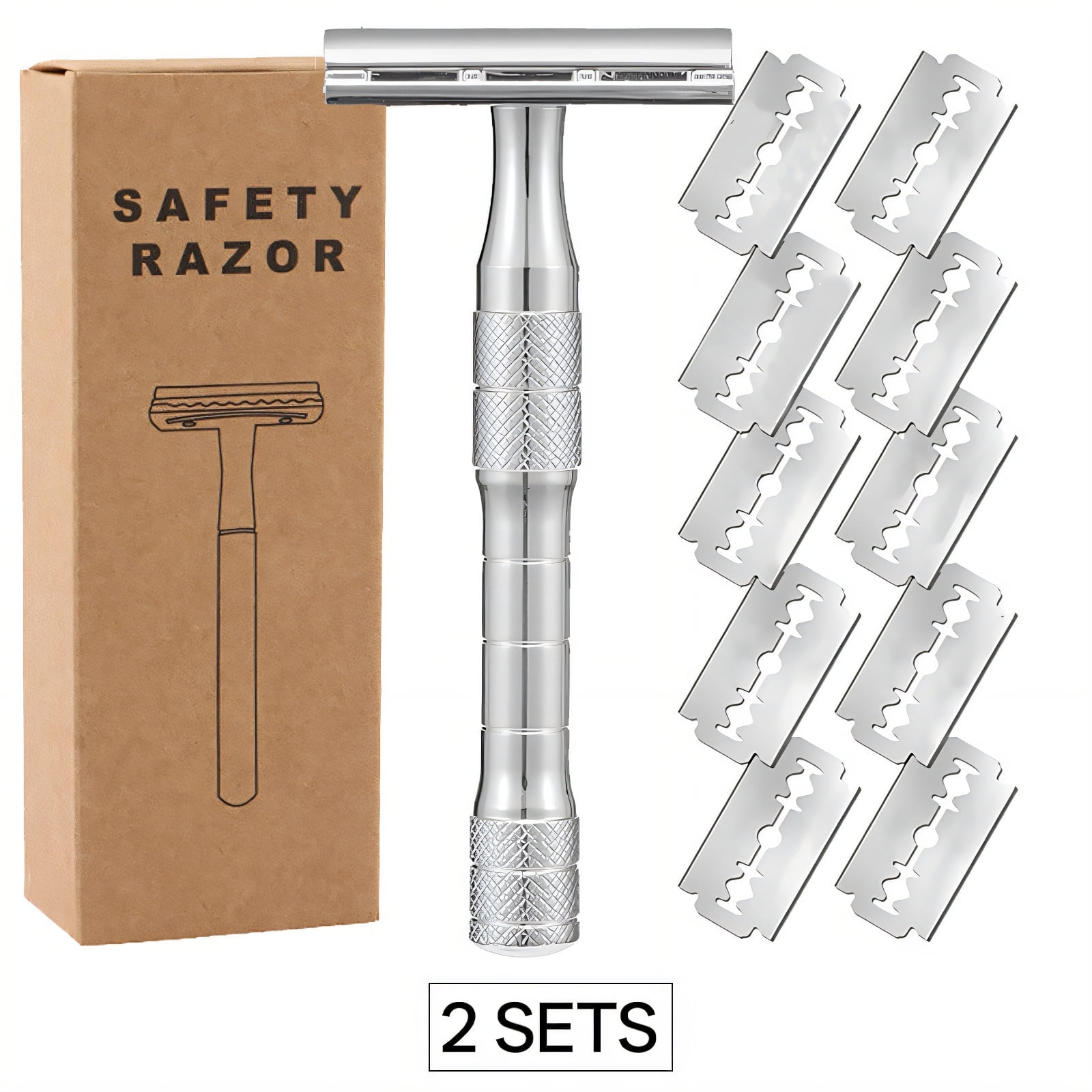 FACEGA 2Pcs Single Blade Razors for Men,Replaceable Blades Safety Razor ...