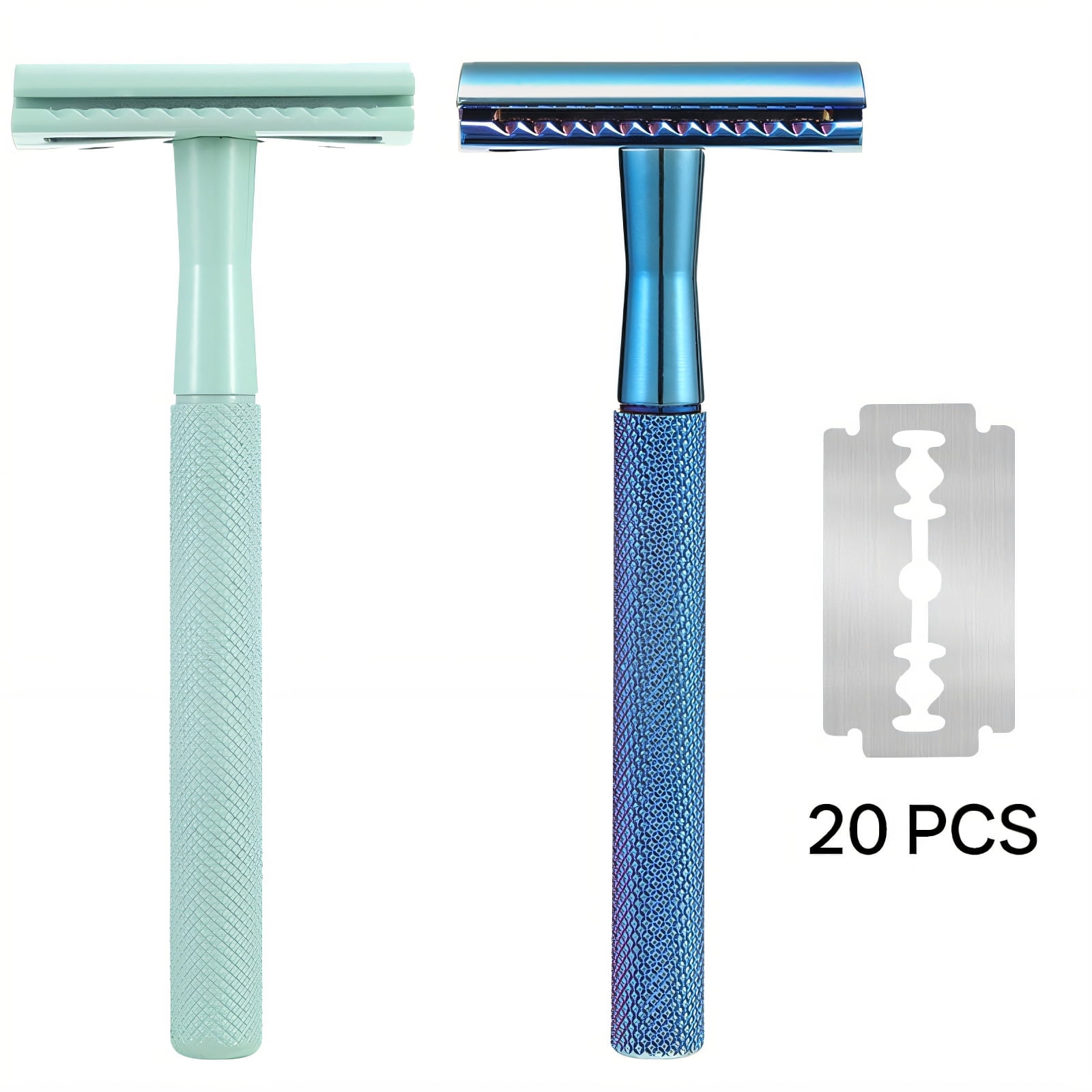 FACEGA 2Pcs Single Blade Razors for Men,Textured Grip Safety Razor ...
