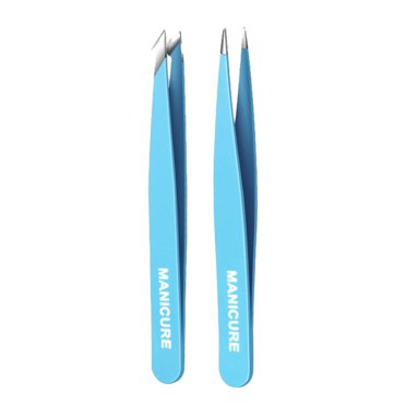 JEWEL TOOL (2 Pack) 6.5" 45 Degree Curved End Cross Lock Tweezers ...
