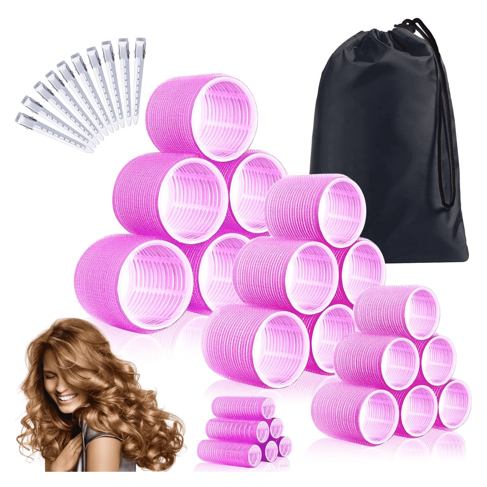 FACEGA 33Pcs Heatless Hair Curler Adds Lift to Roots Heatless Curls ...