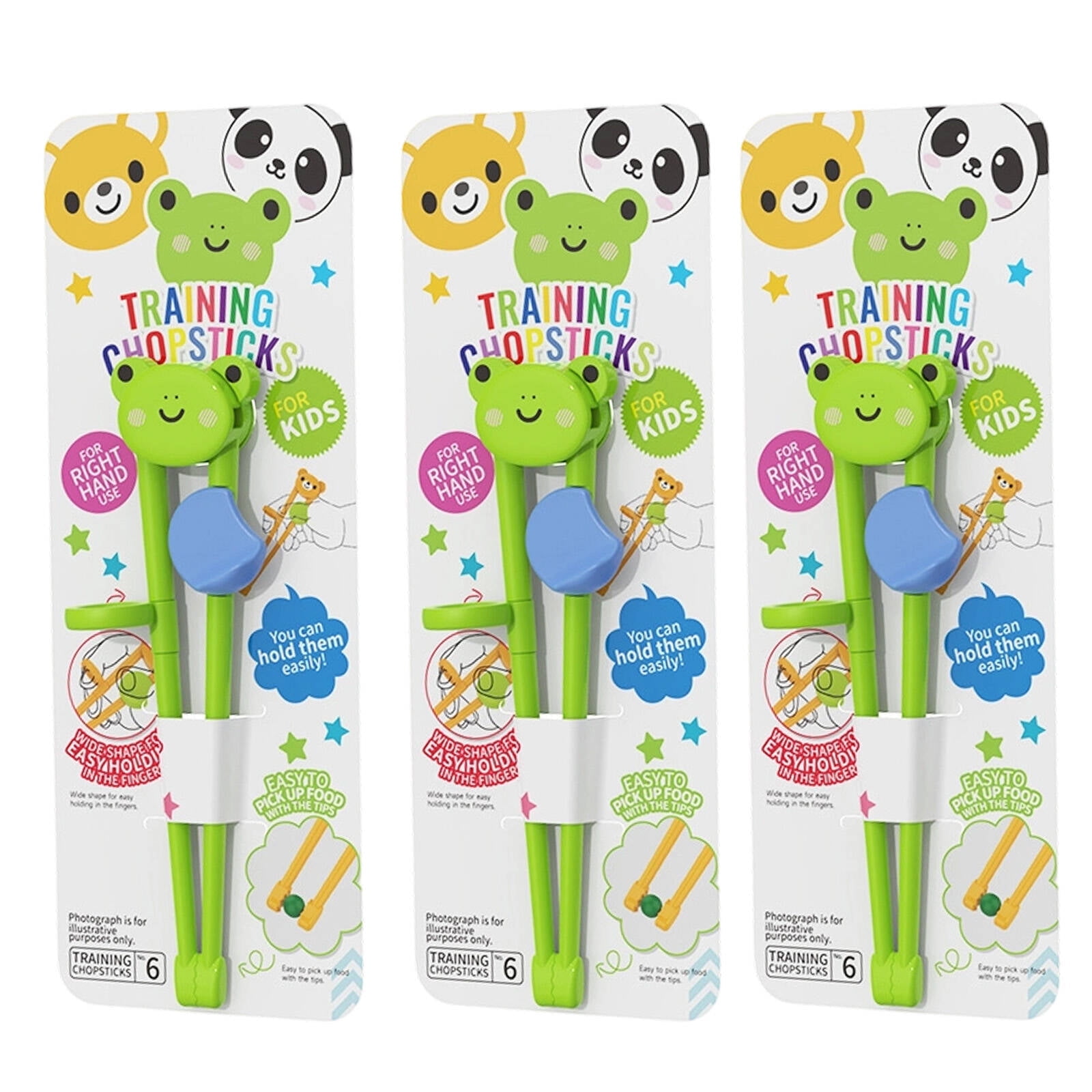 FACEGA 3Pcs Kids Chopsticks,Simple to Master Chopsticks Reusable,Smooth ...