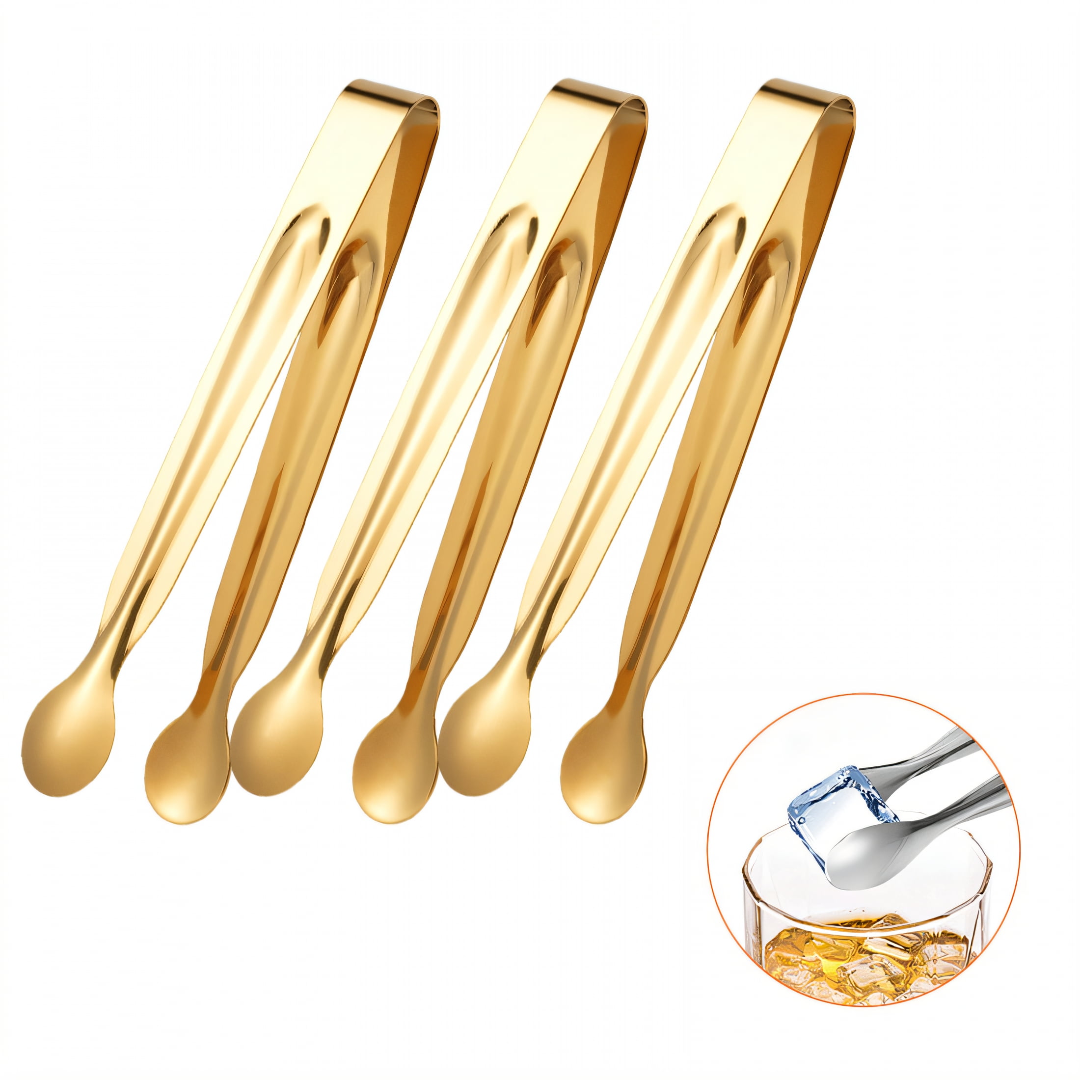 FACEGA 3Pcs Metal Tongs,Round Tip Gripper Stainless Steel Tongs for ...