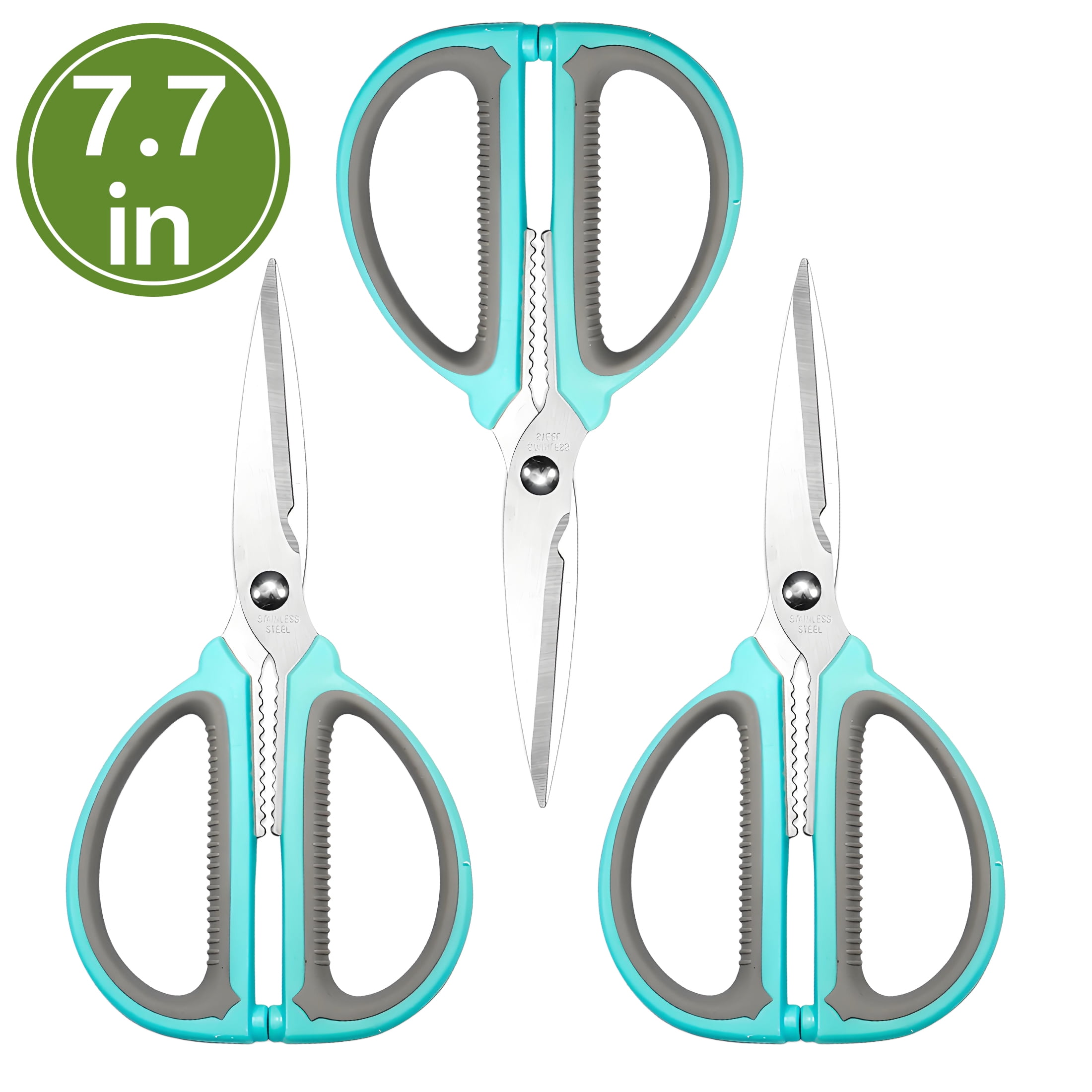 FACEGA 3Pcs Scissors All Purpose,Straight Handle 7.7" Adult Scissors ...