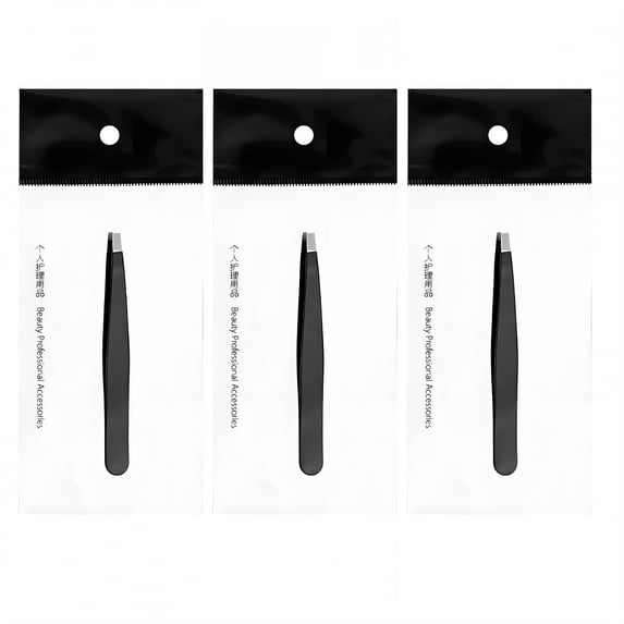 FACEGA 3Pcs Tweezers,Slightly Angled Tip Design Long Tweezers,Stainless ...