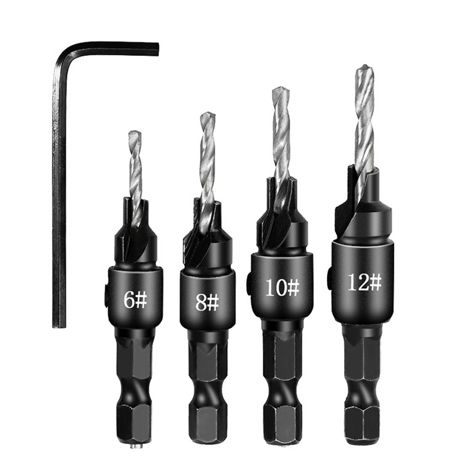 FACEGA 4 Pcs Drill Bits,Integrated Drill Countersink Impact Drill,One ...